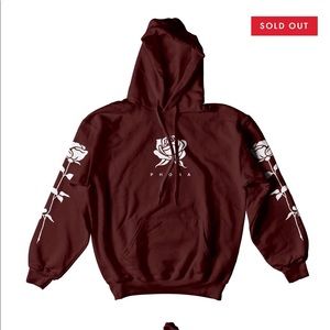 Other | Phora Roses Hoodie In Burgundy | Poshmark
